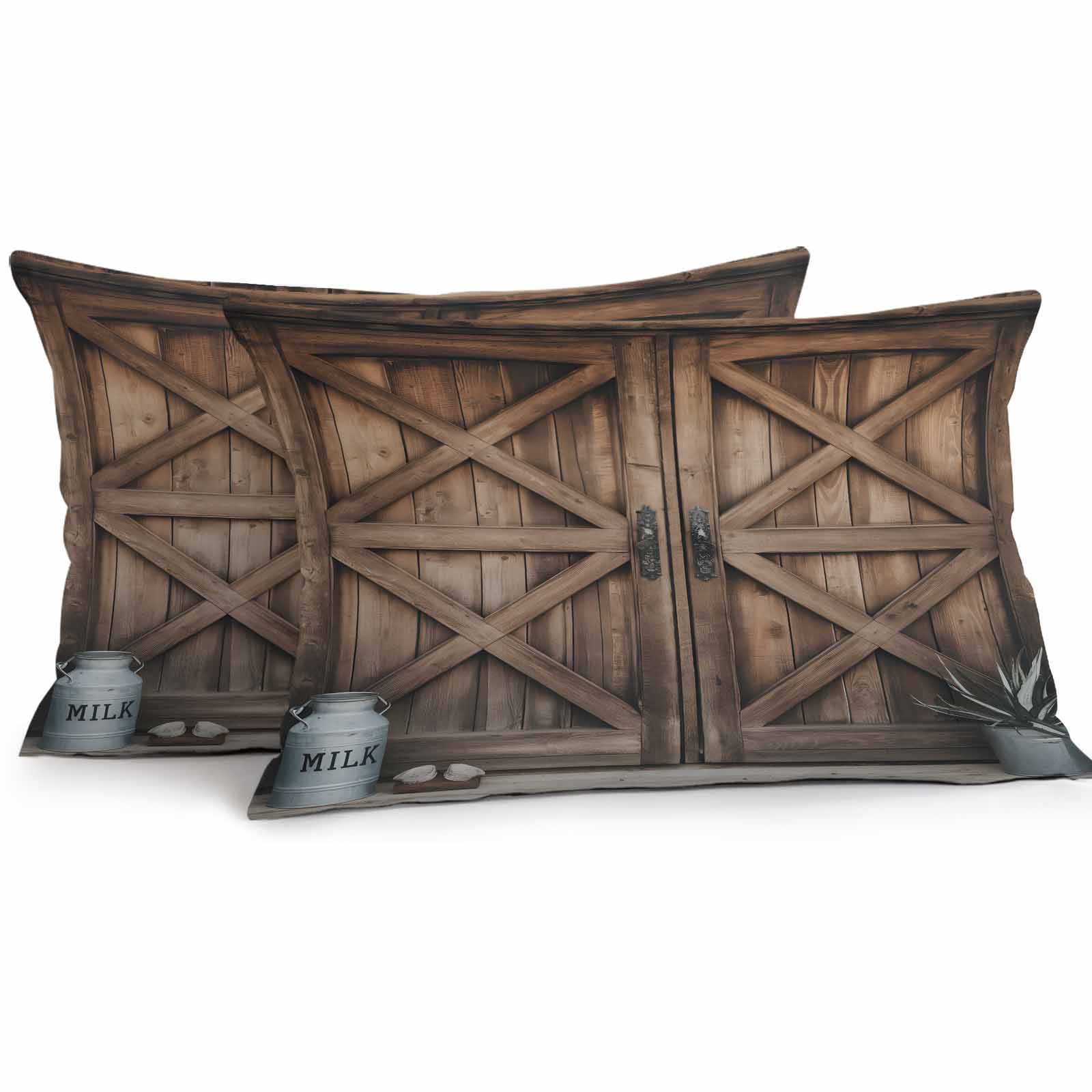 Outdoor Throw Pillows Covers 12X20 Set of 2 Waterproof Rustic Farmhouse ...