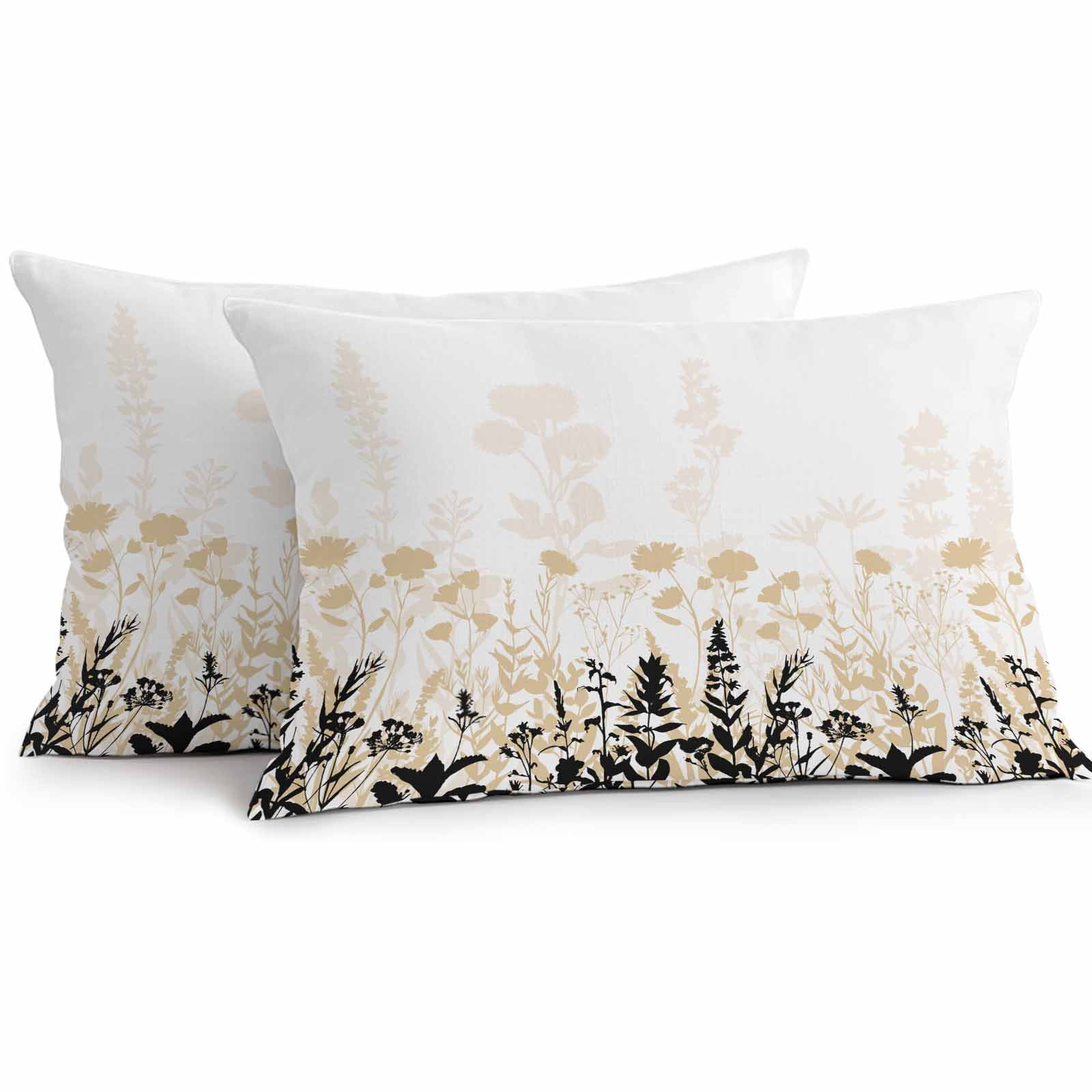 Outdoor Throw Pillows Covers 12X20 Set of 2 Waterproof Rustic Field ...