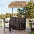 Outdoor Tiki Bar Set, 3 Pieces All-Weather Wicker Patio Bar Set with 2 ...