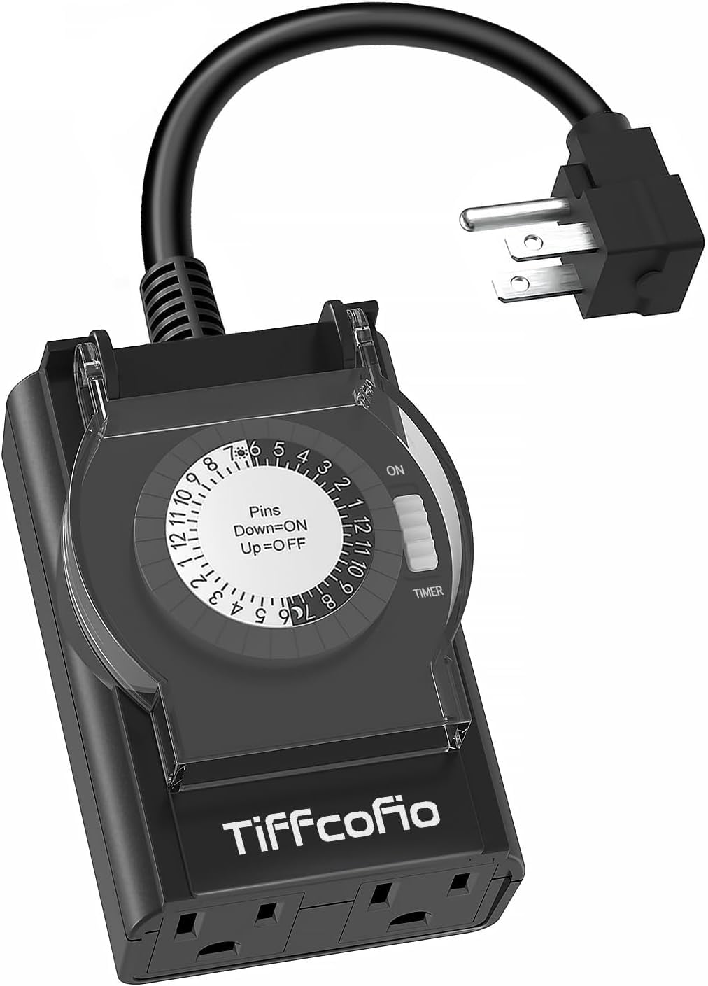 Outdoor Timer Outlet Waterproof, 24 Hour Mechanical Light Timer Outdoor ...