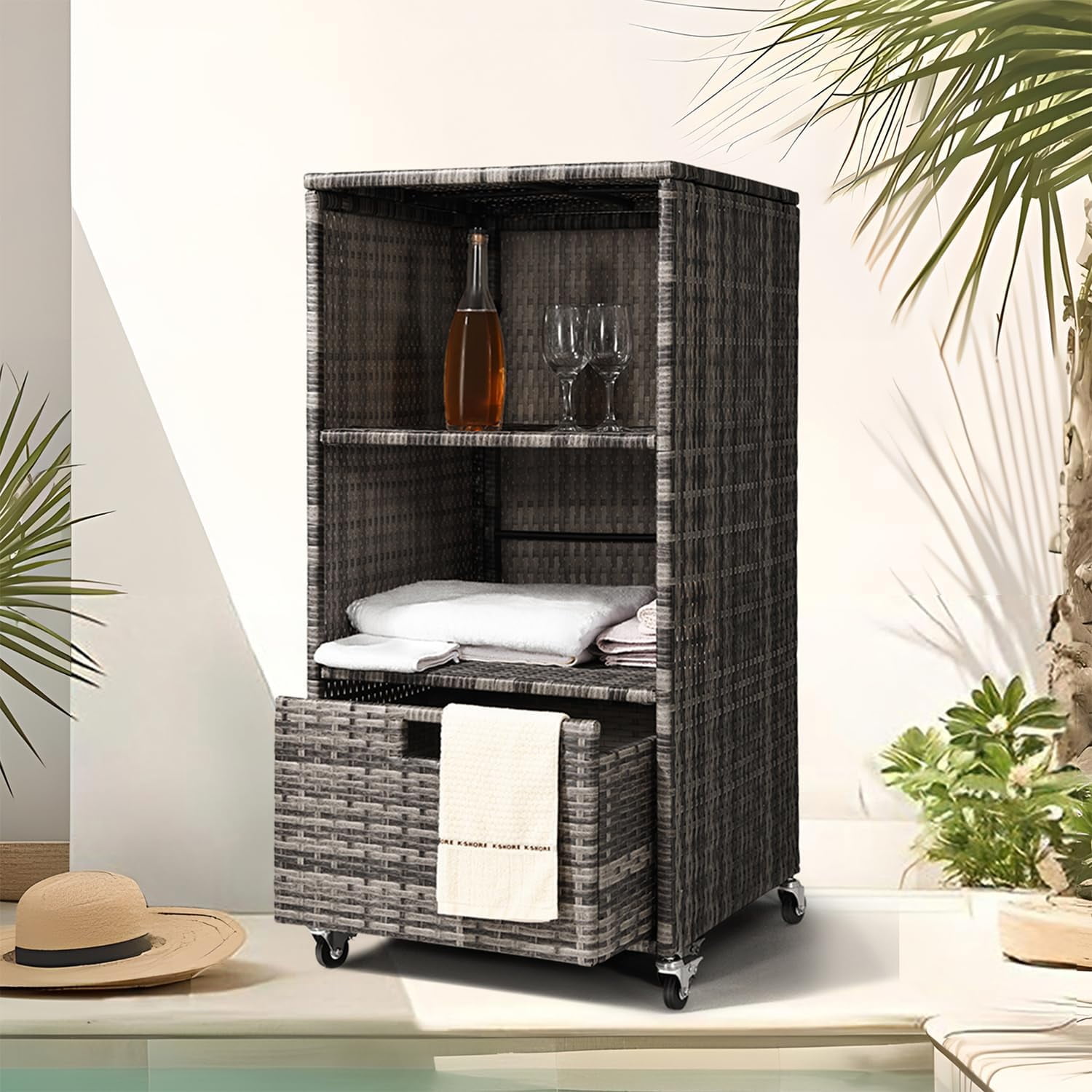 Outdoor Towel Rack for Pool Outdoor Pool Towel Storage Cabinet with ...