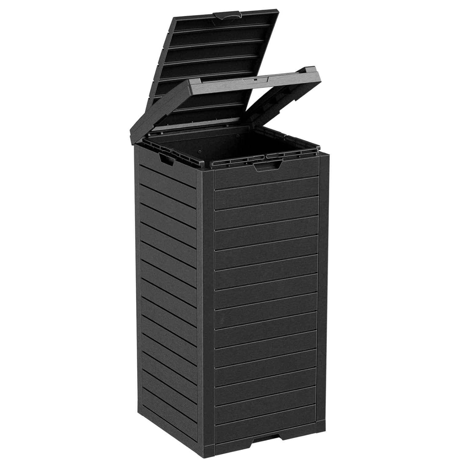 Outdoor Trash Can with Lid, Outdoor Trash Bin & Pull-Out Liquid Drawer ...