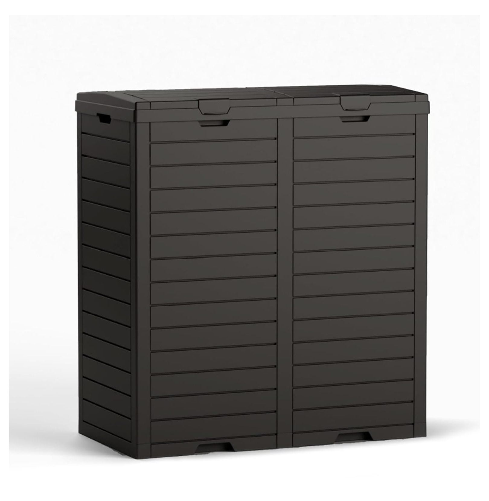 Outdoor Trash Can Waterproof Resin Garbage Bin, 62 Gallon with Tiered ...