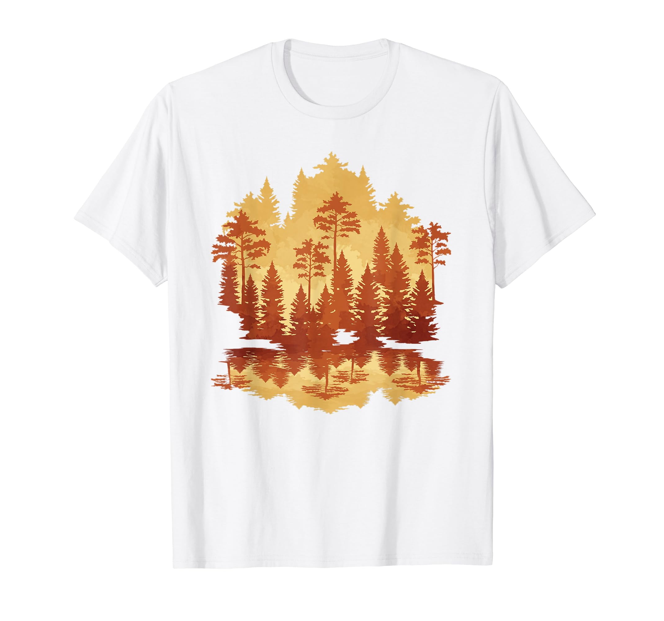 Outdoor Trees Reflection Autumn Nature Wildlife Forest White T-Shirt ...