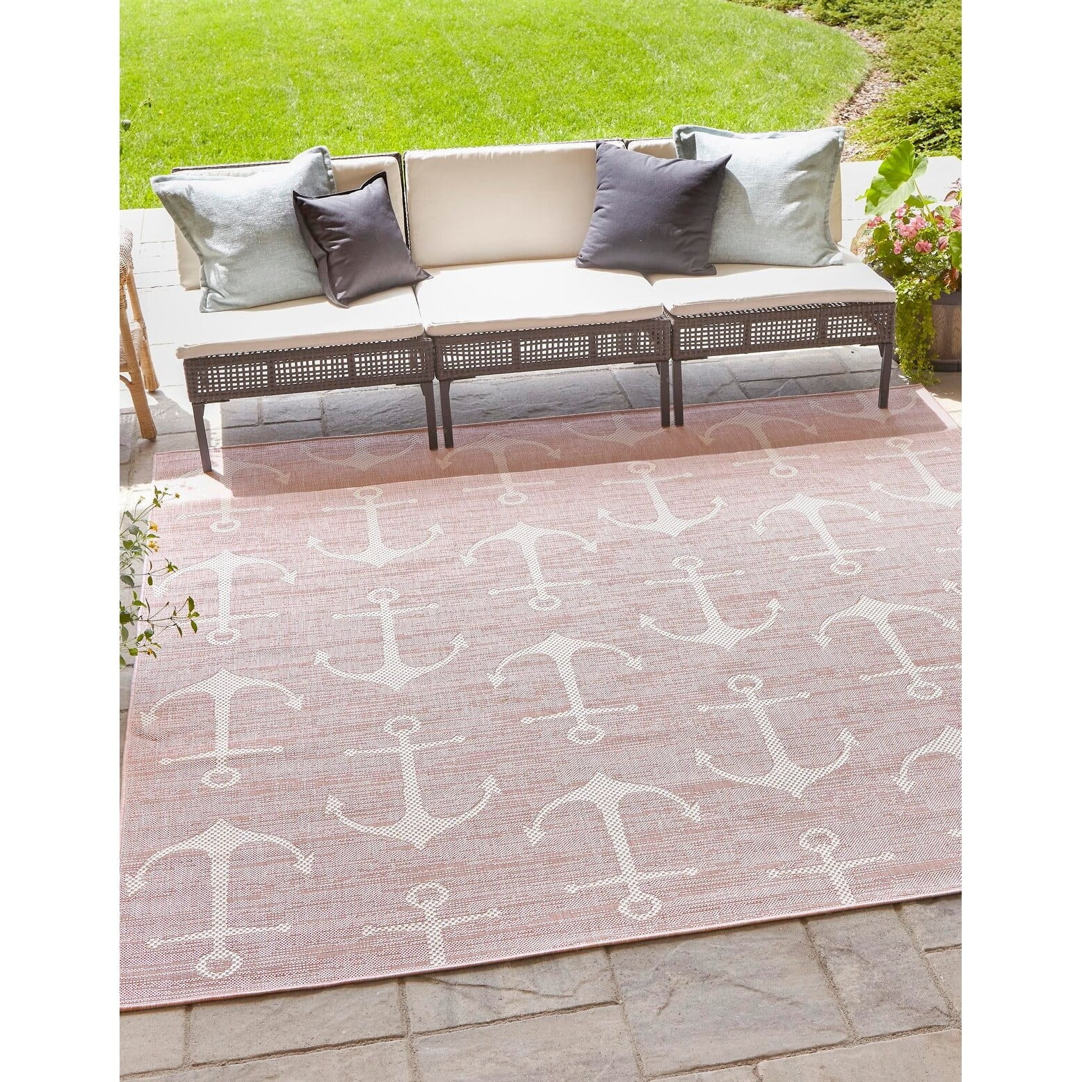 Outdoor Trisha Collection Area Rug Pink - 13' Square - Walmart.com