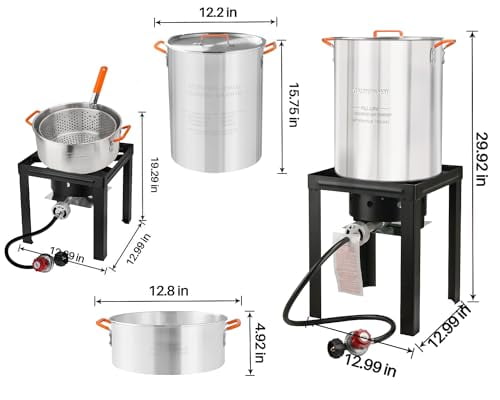 Outdoor Turkey Deep Fryer Set Seafood Boiler Kit Fish Fryer with ...
