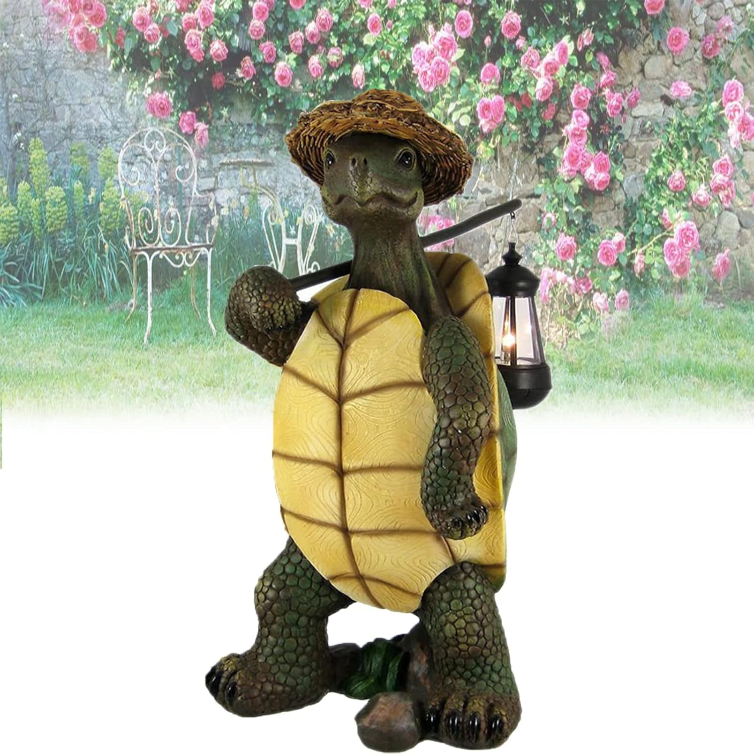 Outdoor Turtle Garden Statue Decor,Tortoise Figurines in Gardener Style ...