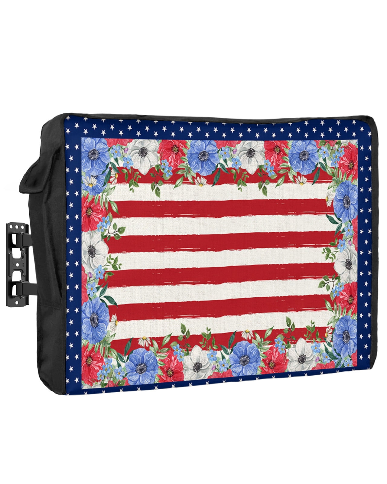 Outdoor Tv Cover 50 To 55 Inch, American Flag Flower Red White Stripe ...