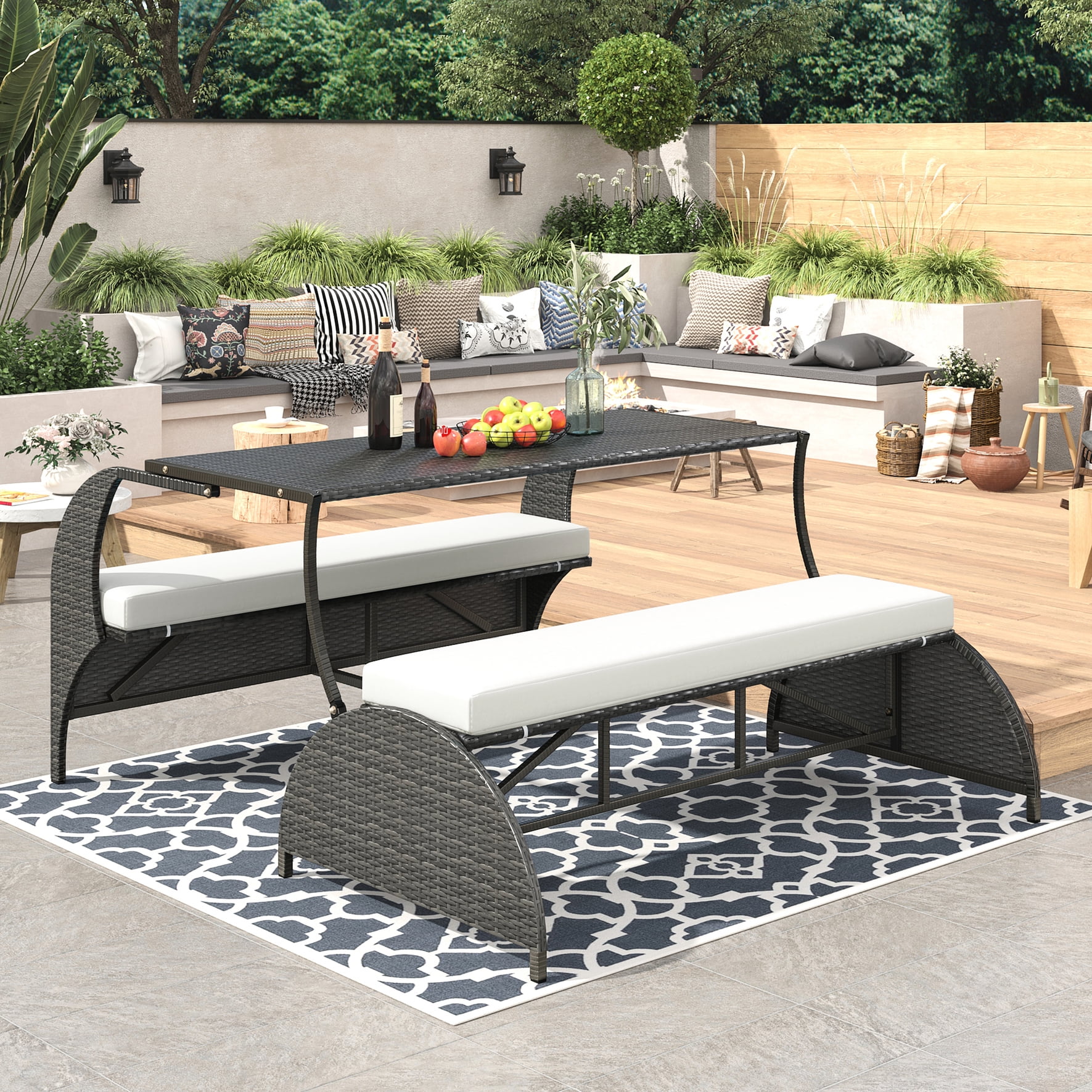 Outdoor Two - Person Loveseat | Transforms to Four Seats and Table ...