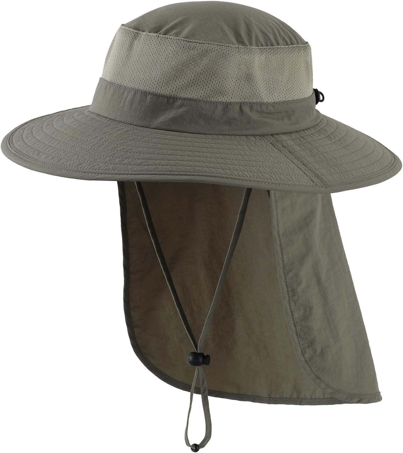Outdoor UPF50+ Mesh Sun Hat Wide Brim Fishing Hat with Neck Flap ...
