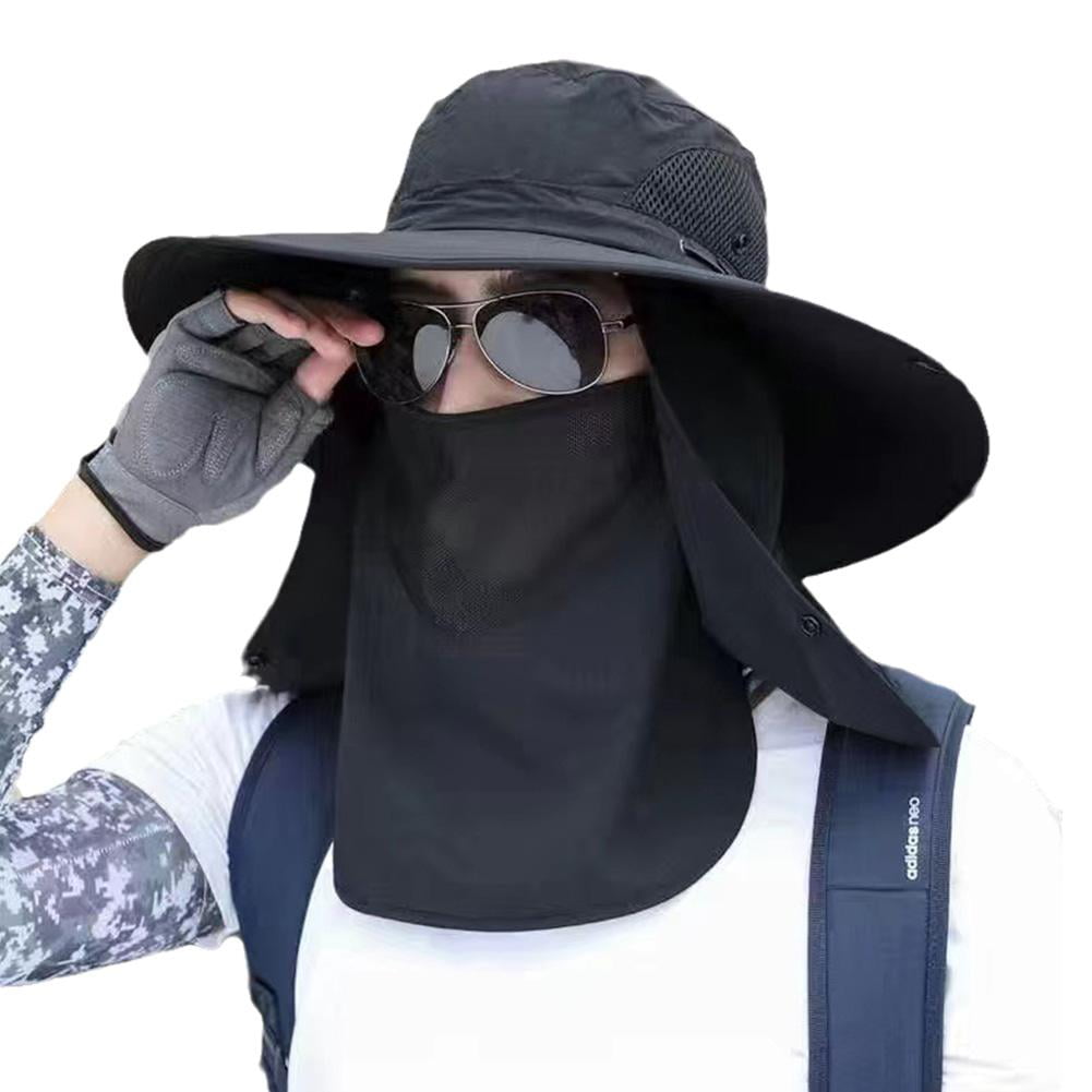 Outdoor UV Protection Sun Hat Neck Face Flap Wide Brim Hats Hiking ...