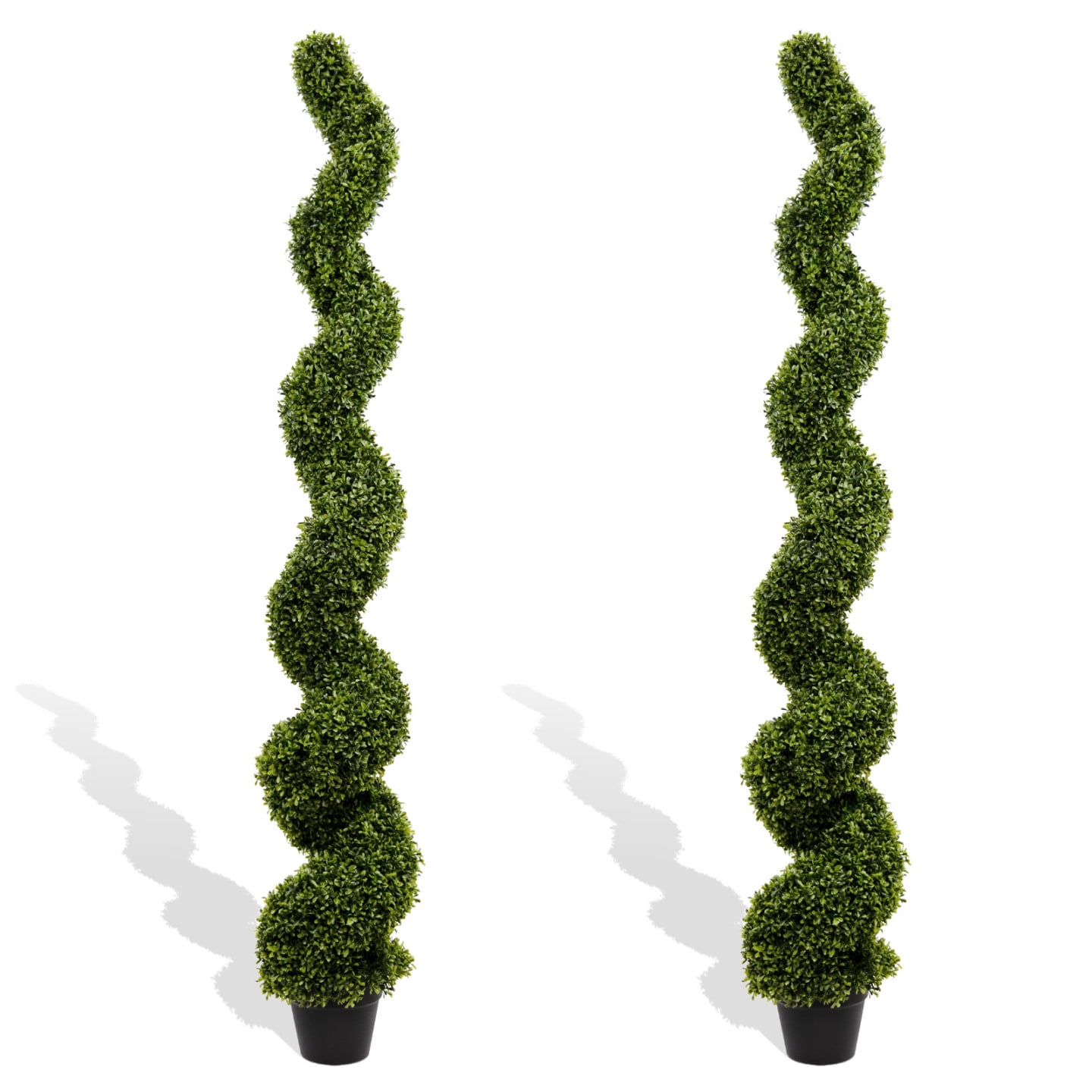 Outdoor UV Resistant Plastic Boxwood Topiary Artificial Spiral Trees ...