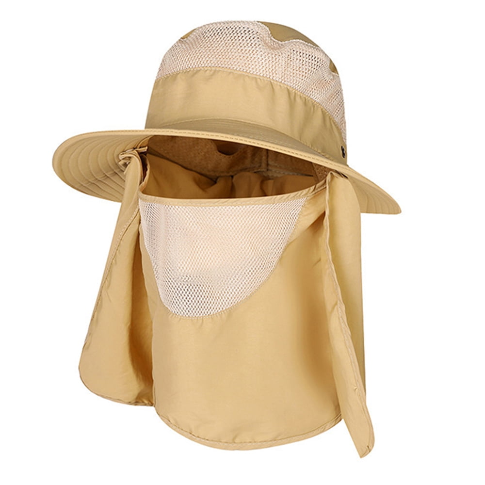 Outdoor UV Sun Protection Wide Brim Fishing Cap with Removable Flap ...