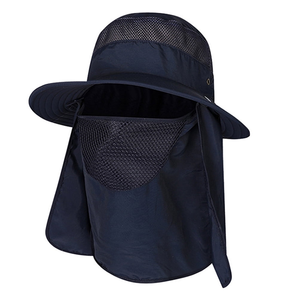 Outdoor UV Sun Protection Wide Brim Fishing Cap with Removable Flap ...