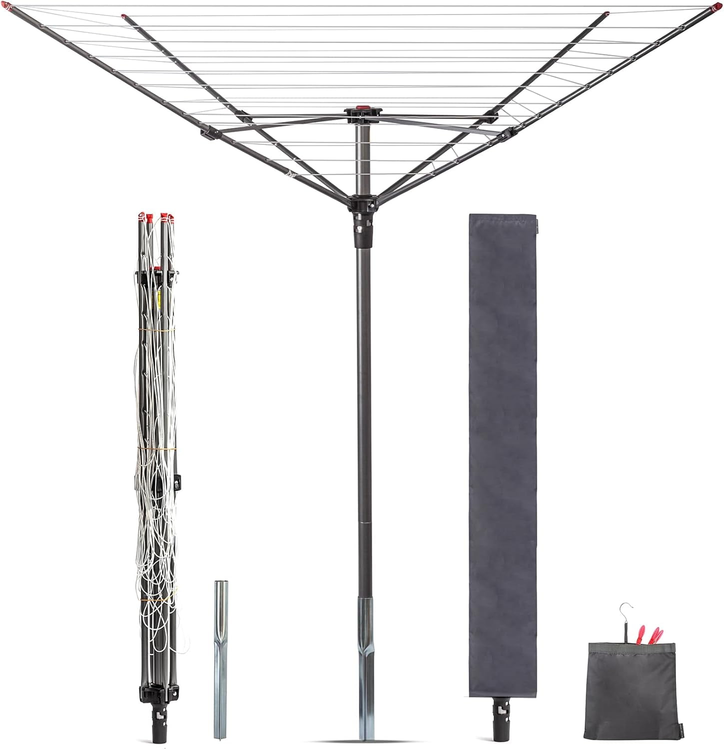 Outdoor Umbrella Drying Rack, 12 Lines with 164 Feet Drying Space ...