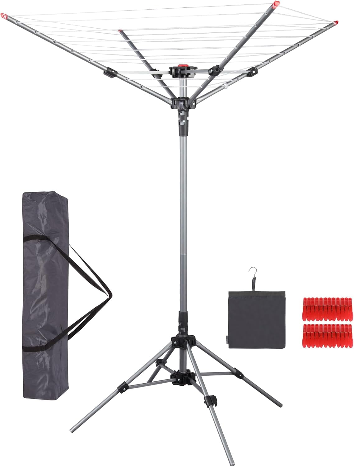 Outdoor Umbrella Drying Rack, 8 Lines with 82 Feet Drying Space, Steel ...