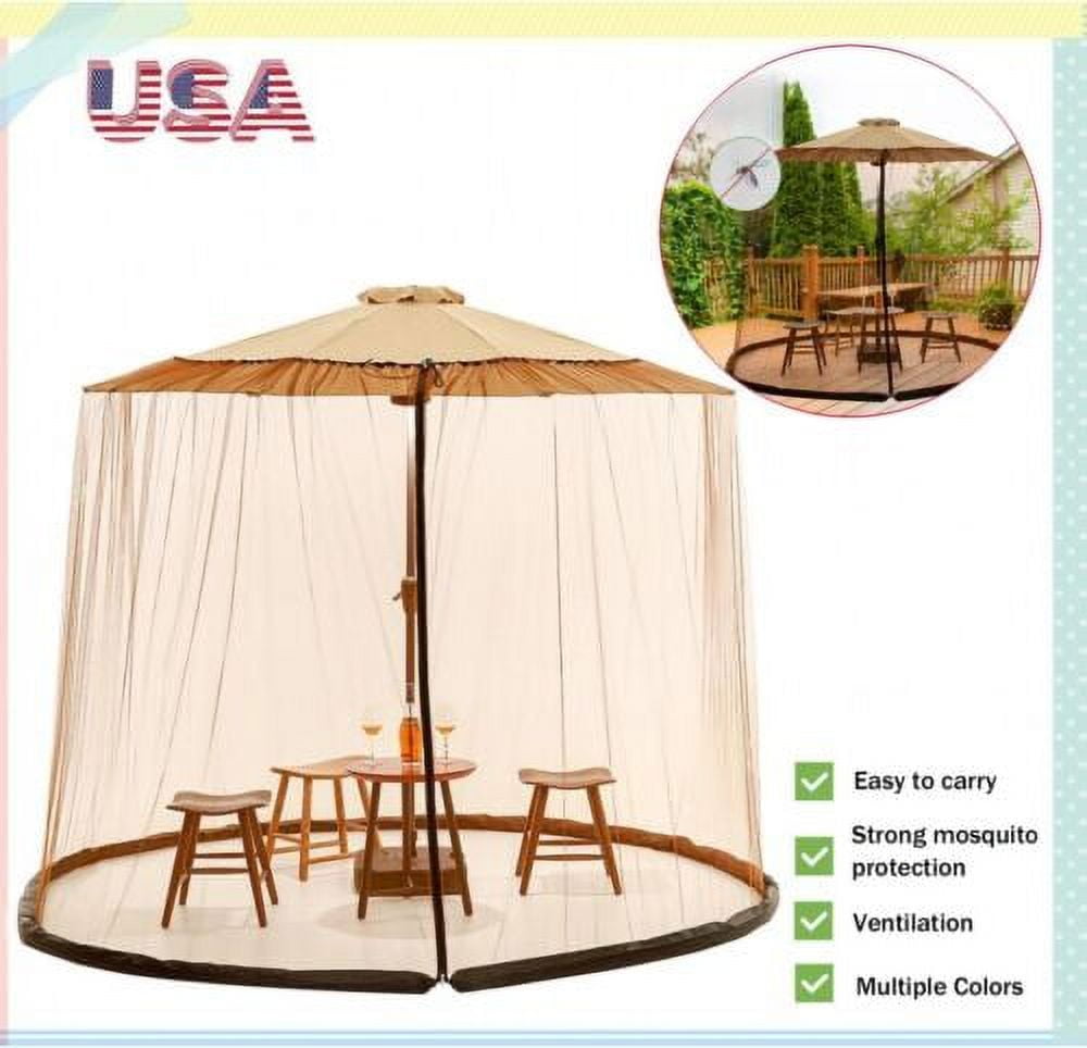 Outdoor Umbrella Table Screen Cover Mosquito Bug Insect Net For Patio 7 ...