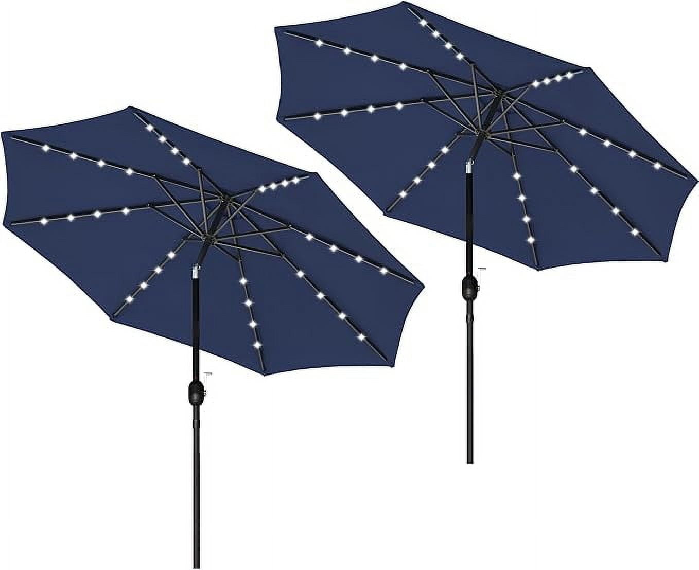 Outdoor Umbrellas 9' Solar Umbrella 32 LED Lighted Patio Umbrella Table ...