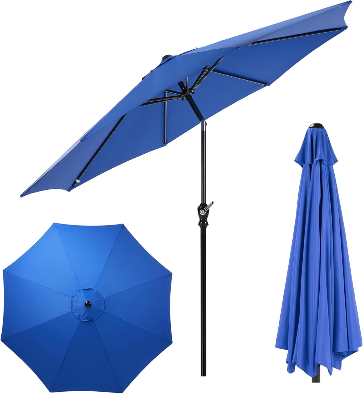 Outdoor Umbrellas 9FT Outdoor Patio Umbrella with 8 Ribs, Table ...