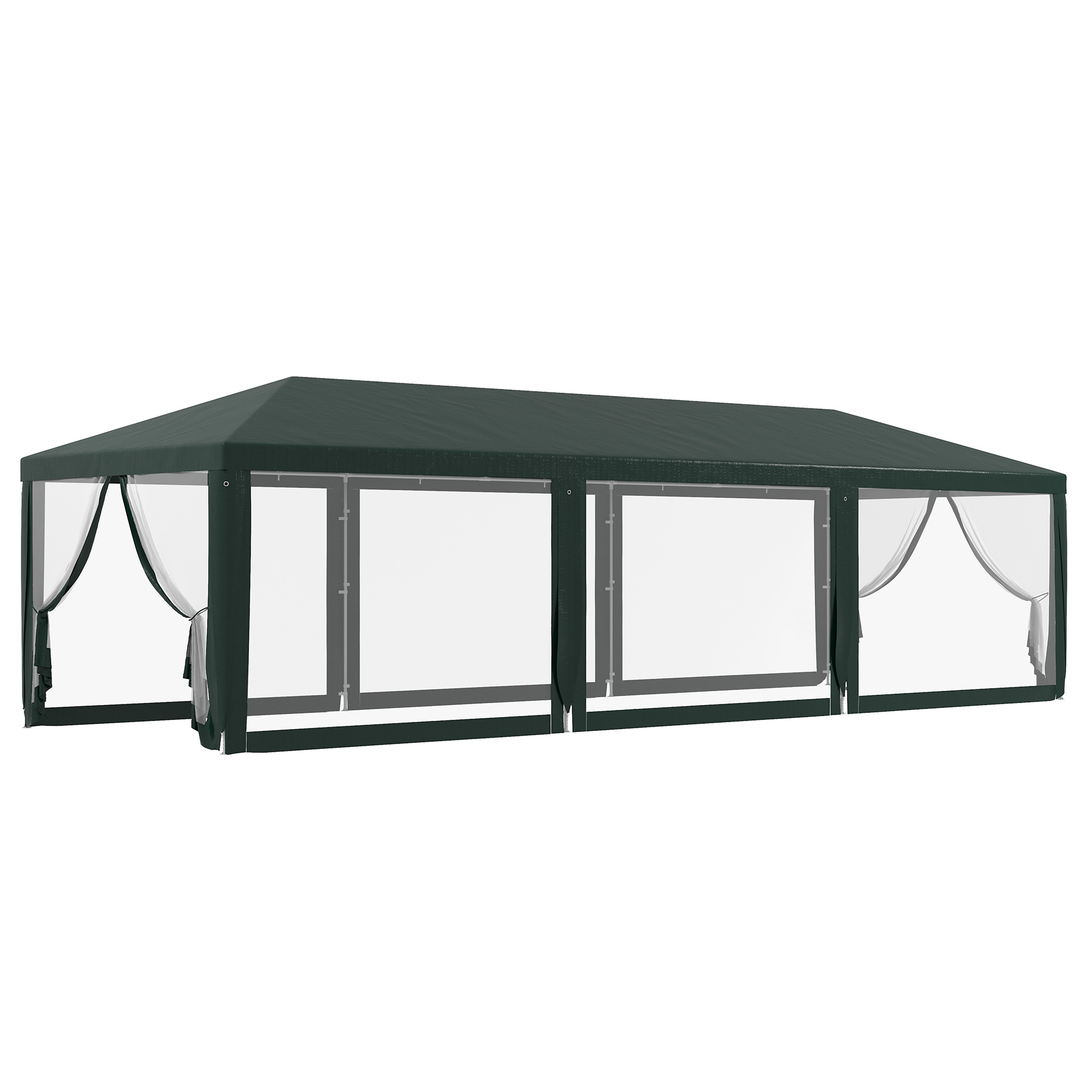 Outdoor Umbrellas Outsunny 10' x 28' Party Tent Canopy, Outdoor Event ...