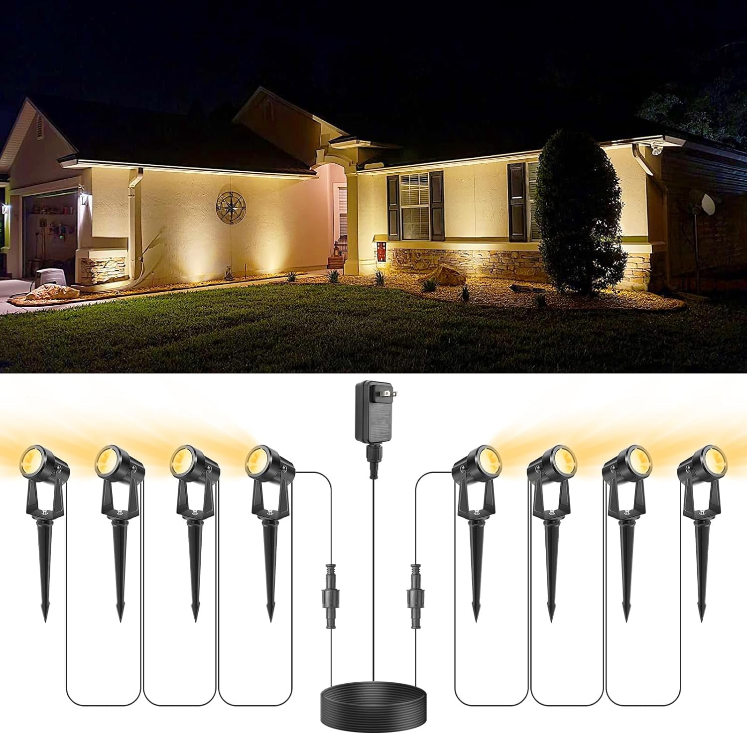 Outdoor Uplights Spotlights,Low Voltage Landscape Lights with ...