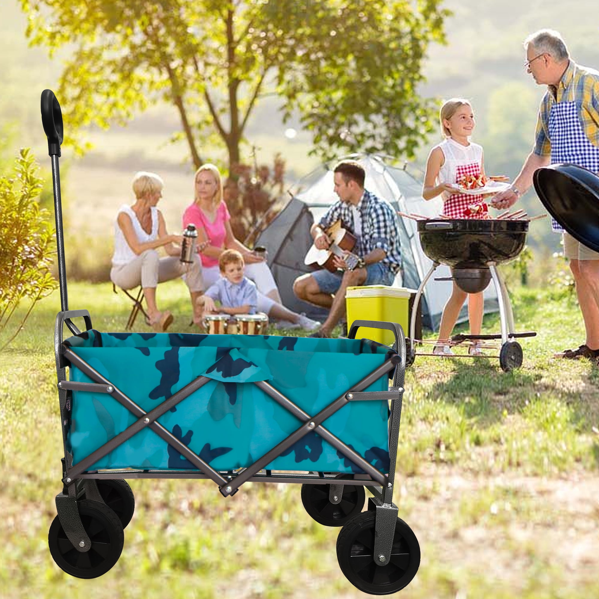Outdoor Utility Wagon,Lightweight Folding Wagon,180 Lbs Load Capacity ...