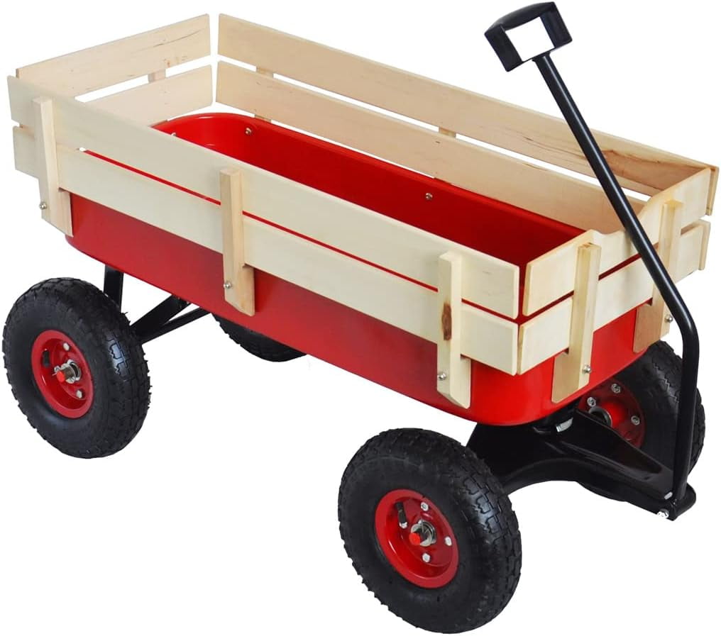 Outdoor Wagon Cart All Terrain Pulling Garden, Garden Cart Steel Hand ...