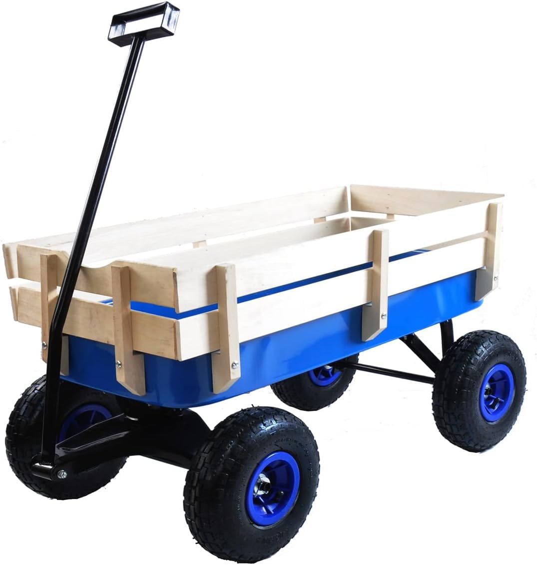 Outdoor Wagon Cart All Terrain Pulling Garden, Garden Cart Steel Hand ...
