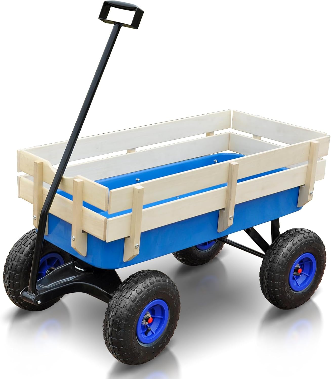 Outdoor Wagon Cart with Wheels All Terrain Cargo Wagon with Wood ...
