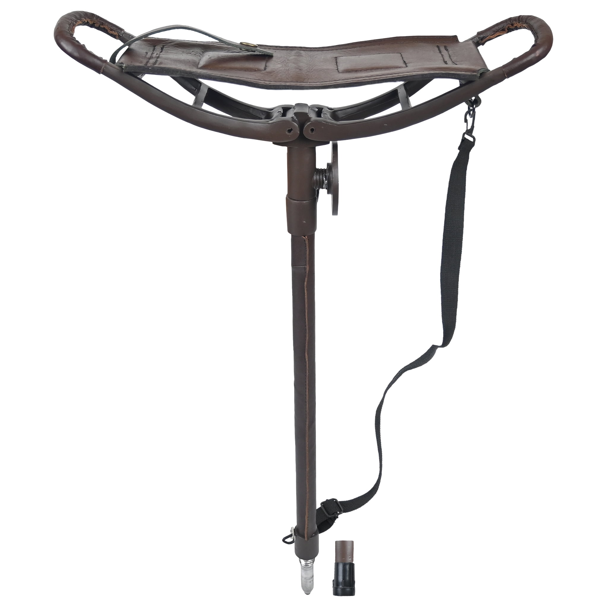 Outdoor Walking Stick Spectator Adjustable Cane Seat Leather Portable ...