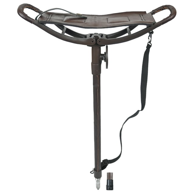 Outdoor Walking Stick Spectator Adjustable Cane Seat Leather Portable ...