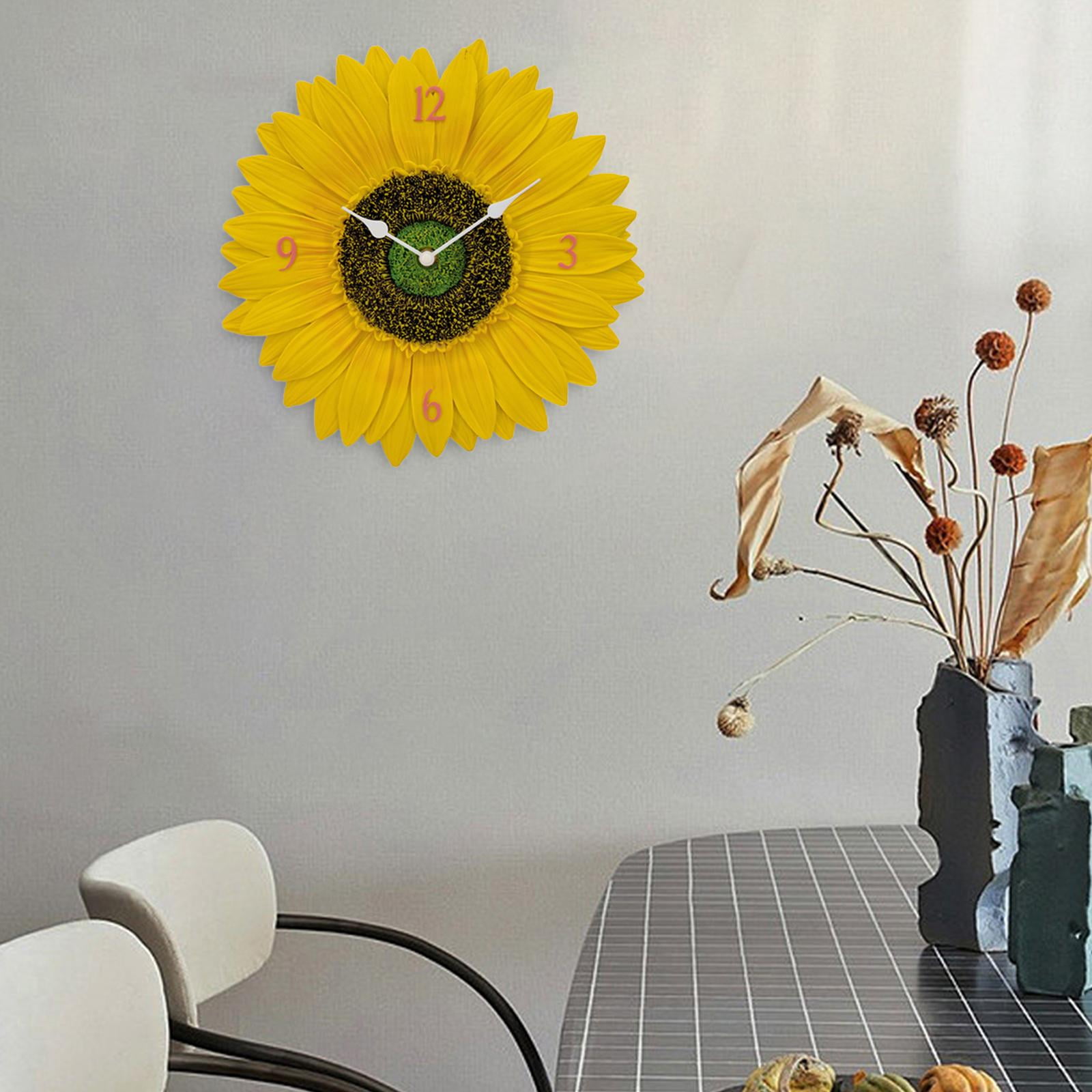 Outdoor Wall Clock Decorative Clocks Round Clock Flowers Wall Clocks ...