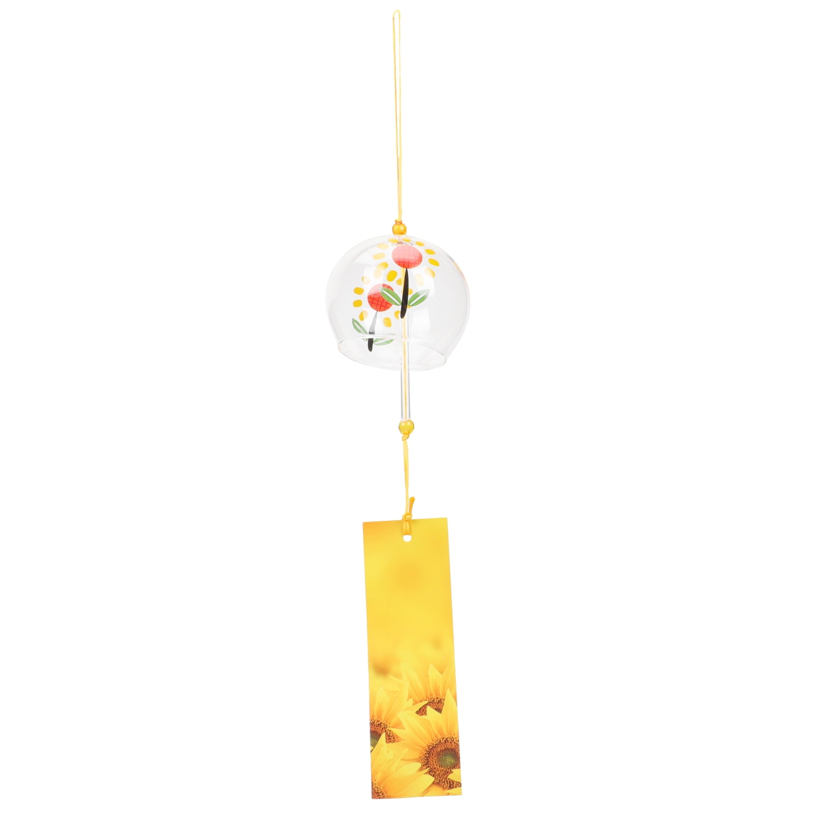 SEWOART Wind Chime Tubes Glass Wind Chime Yellow 1Set - Walmart.com