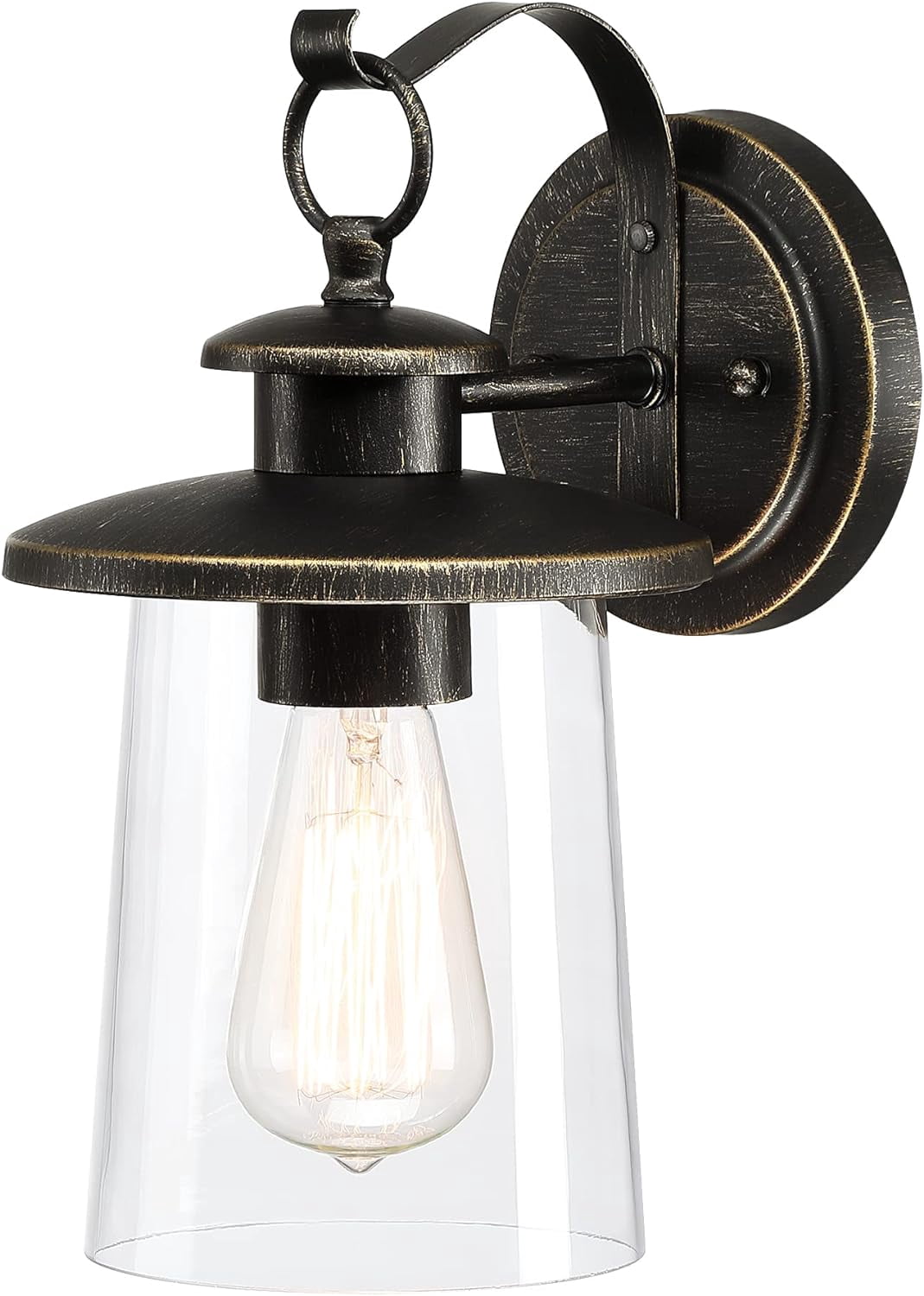Outdoor Wall Lantern with GFCI Outlet - Waterproof Exterior Light ...