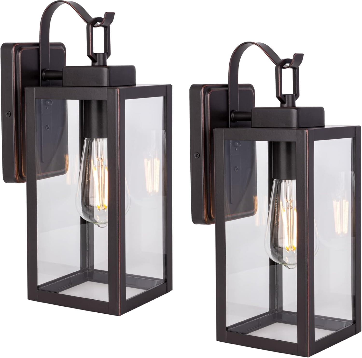 Outdoor Wall Lantern: Porch Lighting Fixture with E26 Base, 60W Max ...