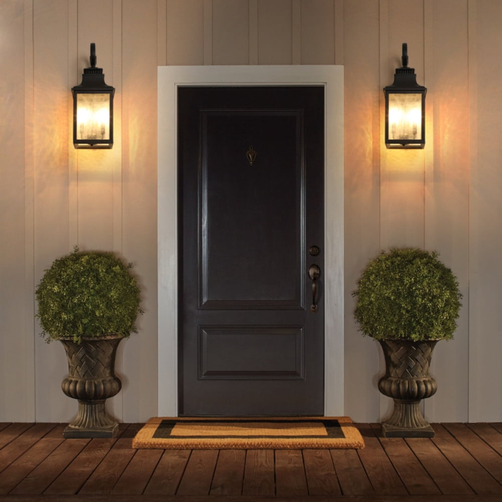 Outdoor Wall Light Fixture with Glass Shade Durable Large Exterior ...