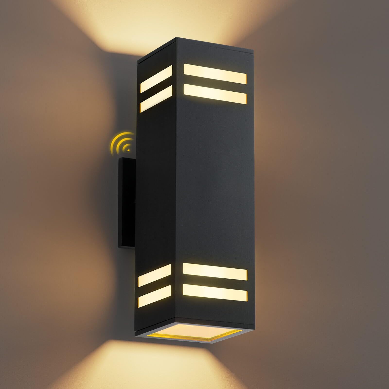 Outdoor Wall Lights Dusk to Dawn, Modern Up and Down Exterior Light Fixture Wall Mount with ...