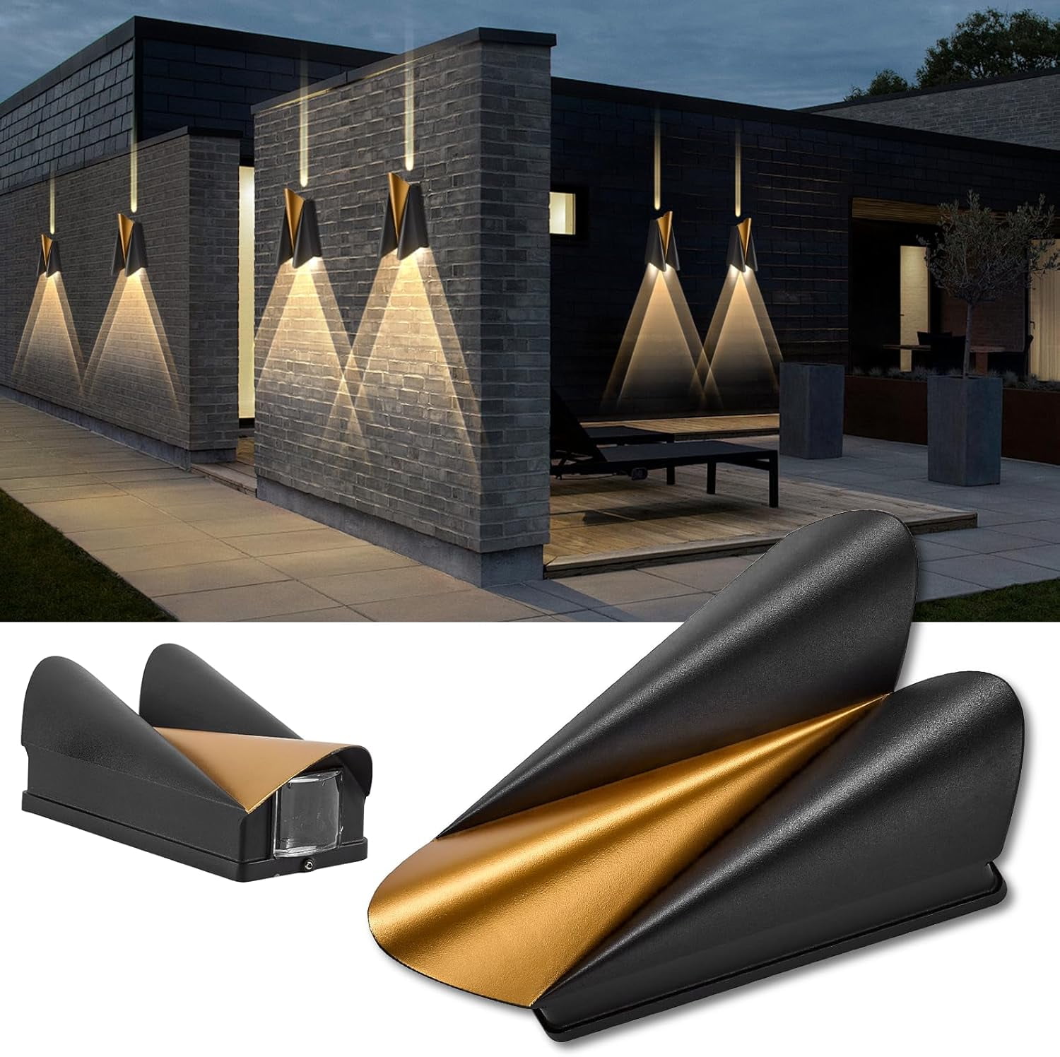 Up Down Outdoor Wall Lights, IP65 Exterior Waterproof Wall Sconce Light ...