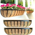 Outdoor Wall Planter - 30 Inch, 2 Pack Black Metal Window Boxes ...