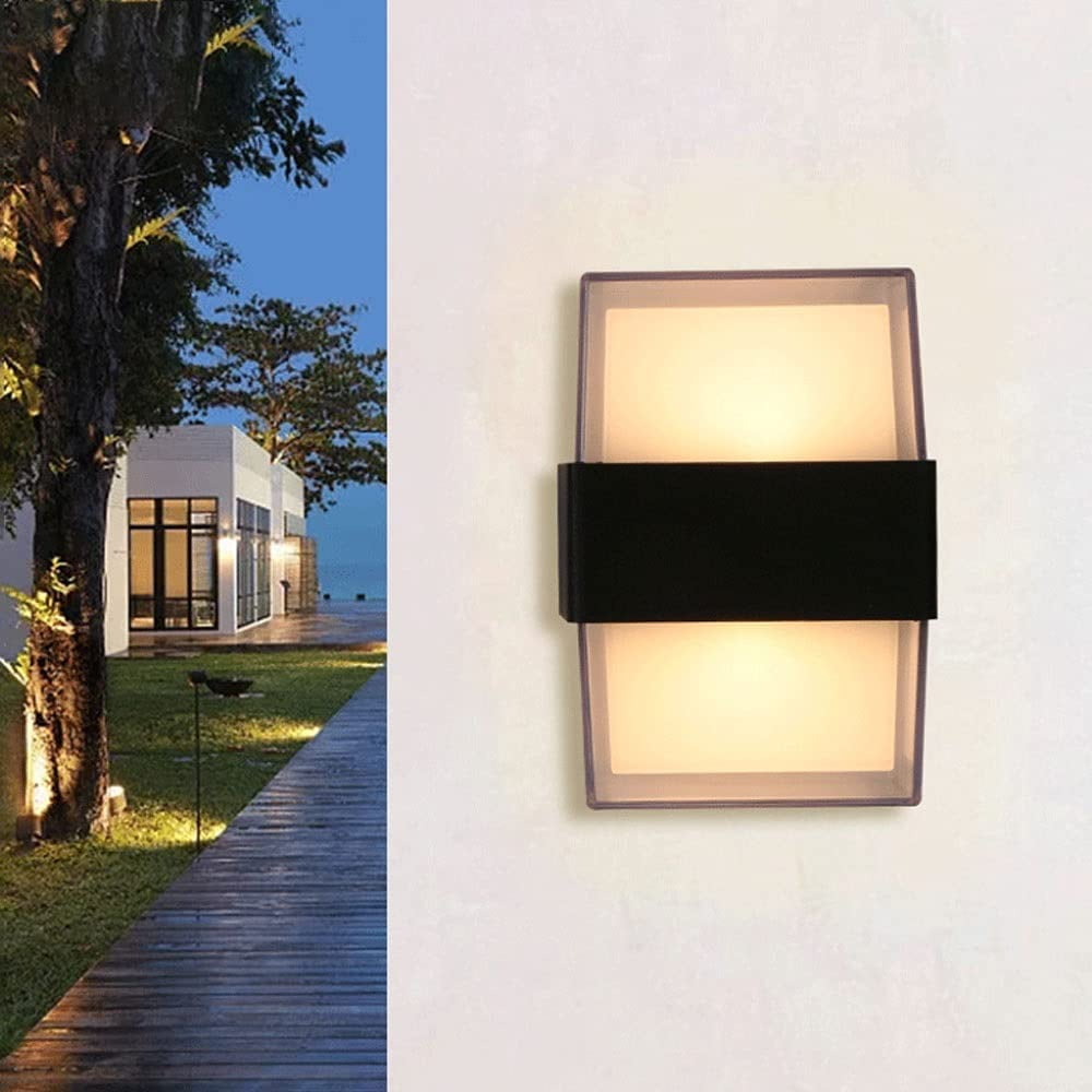Outdoor Wall Sconce, Exterior Modern Wall Lamp Garden LED Outside Wall ...