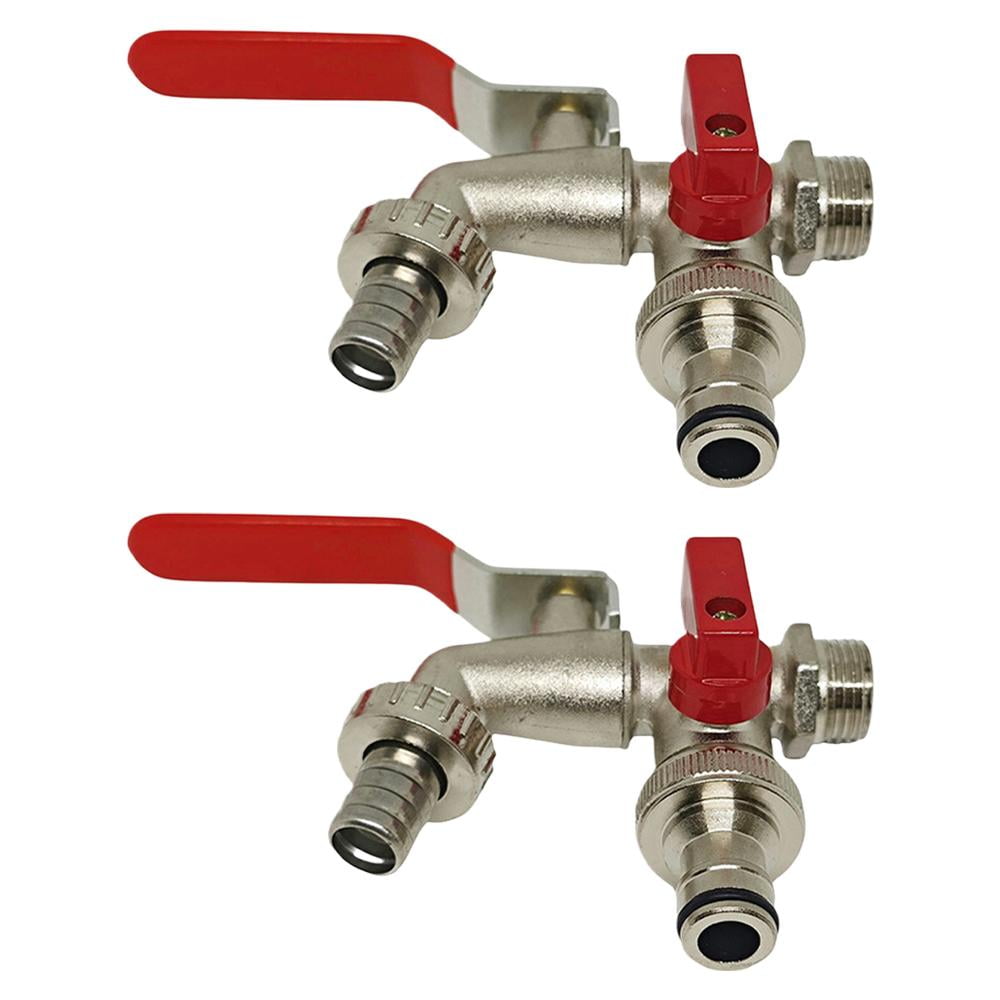 Outdoor Water Faucet with Double Taps,Outside Wall Mounted Garden Water ...