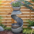 Outdoor Water Fountain Modern Curved Waterfall S-Shaped Freestanding ...