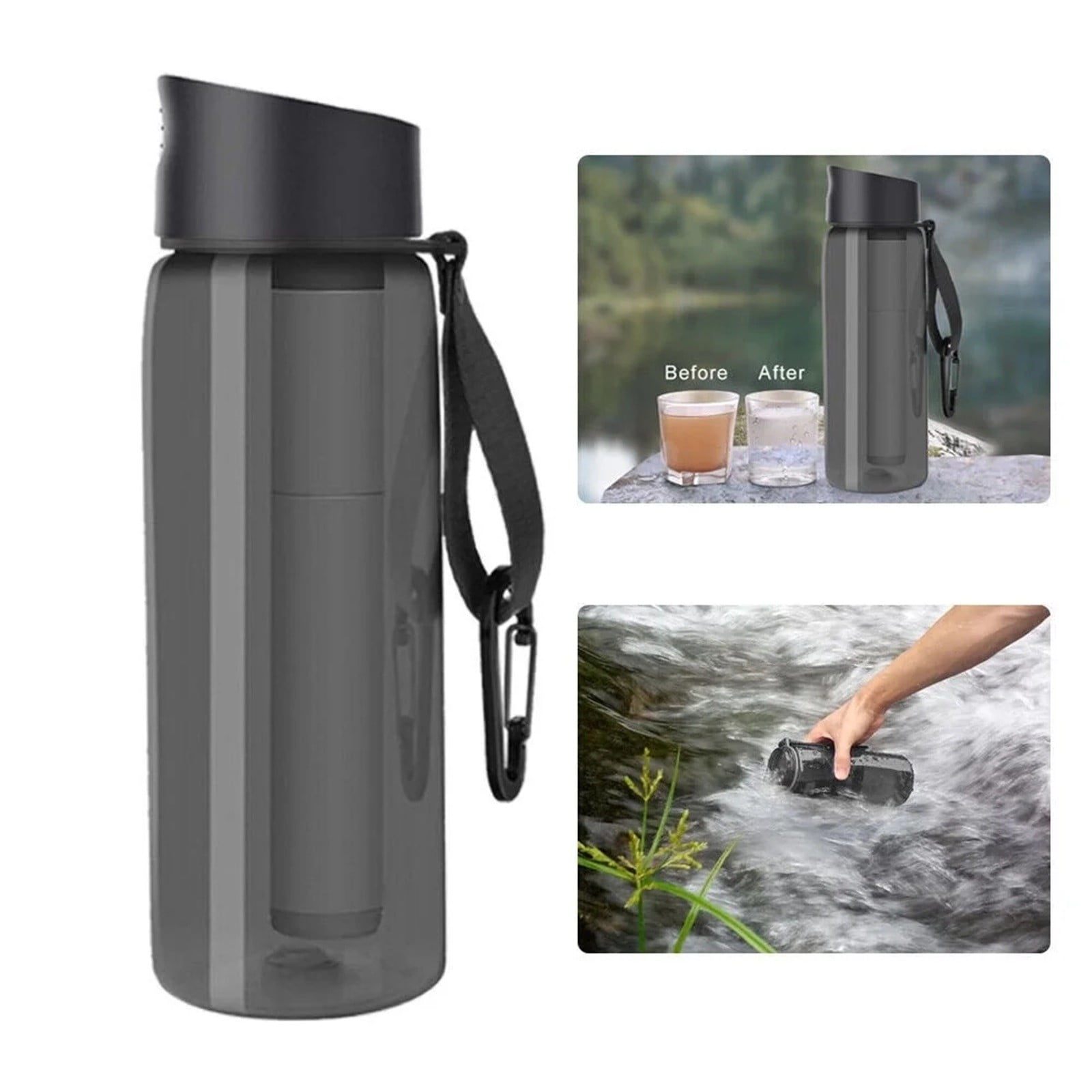 Outdoor Water Purifier Portable Filter Direct Drinking Water Bottle ...