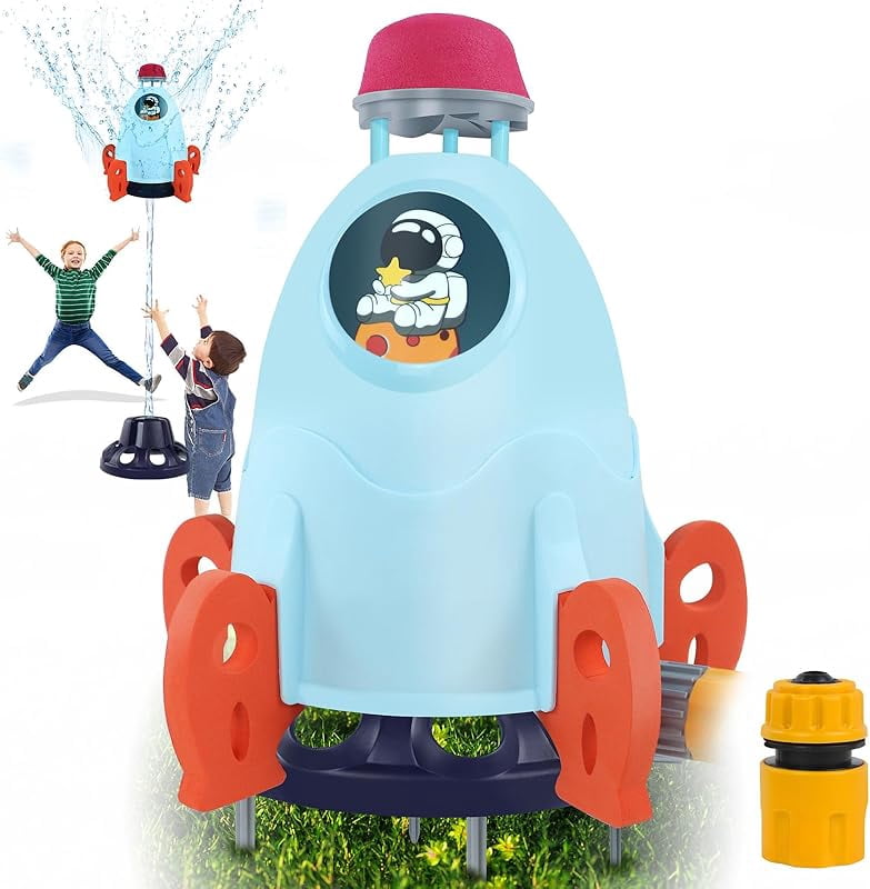 Outdoor Water Sprinkler for Kids & Toddlers - Rocket Design Water ...
