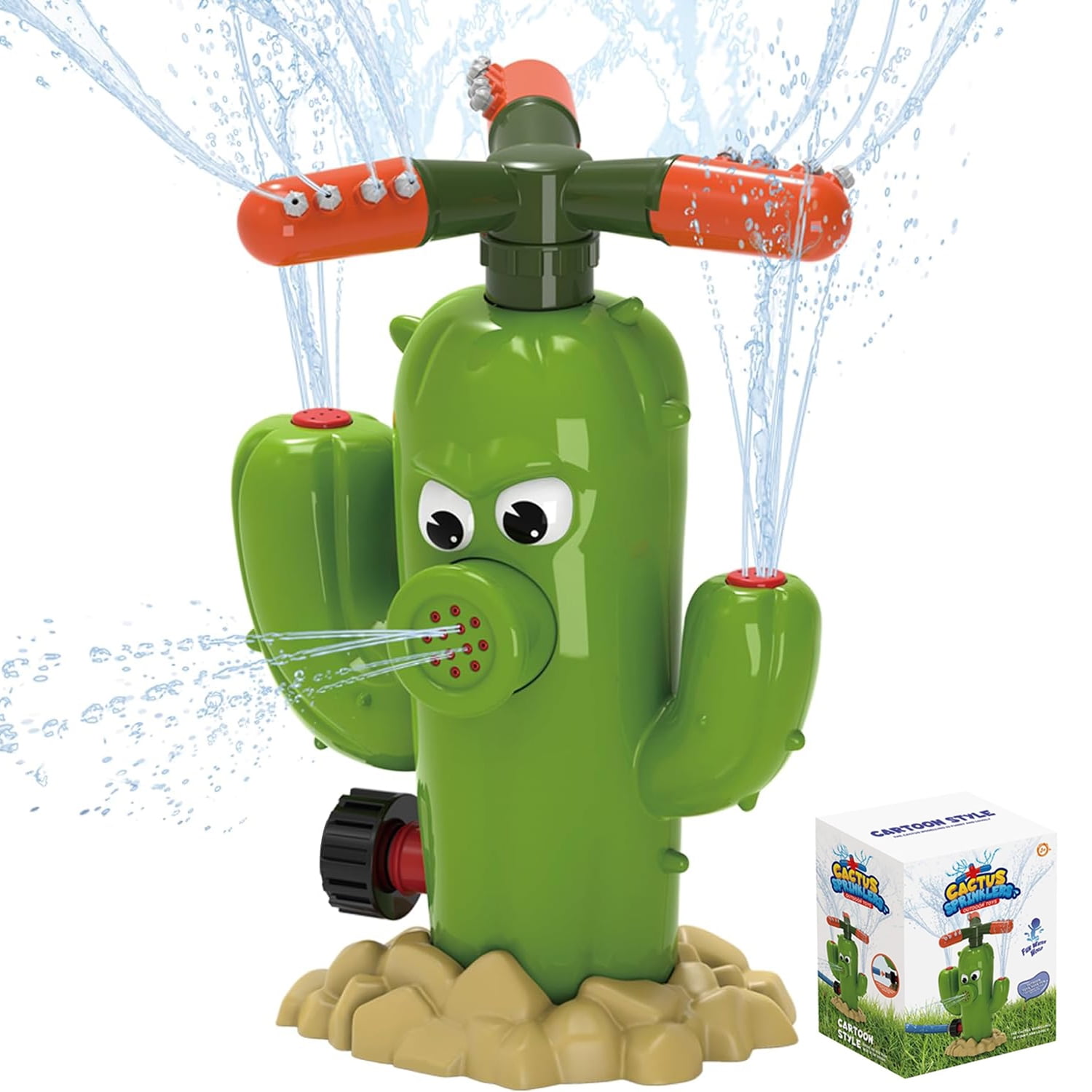 Wiher Kids Water Sprinkler with Rotating Nozzle, Plastic Green, 7.02" x ...