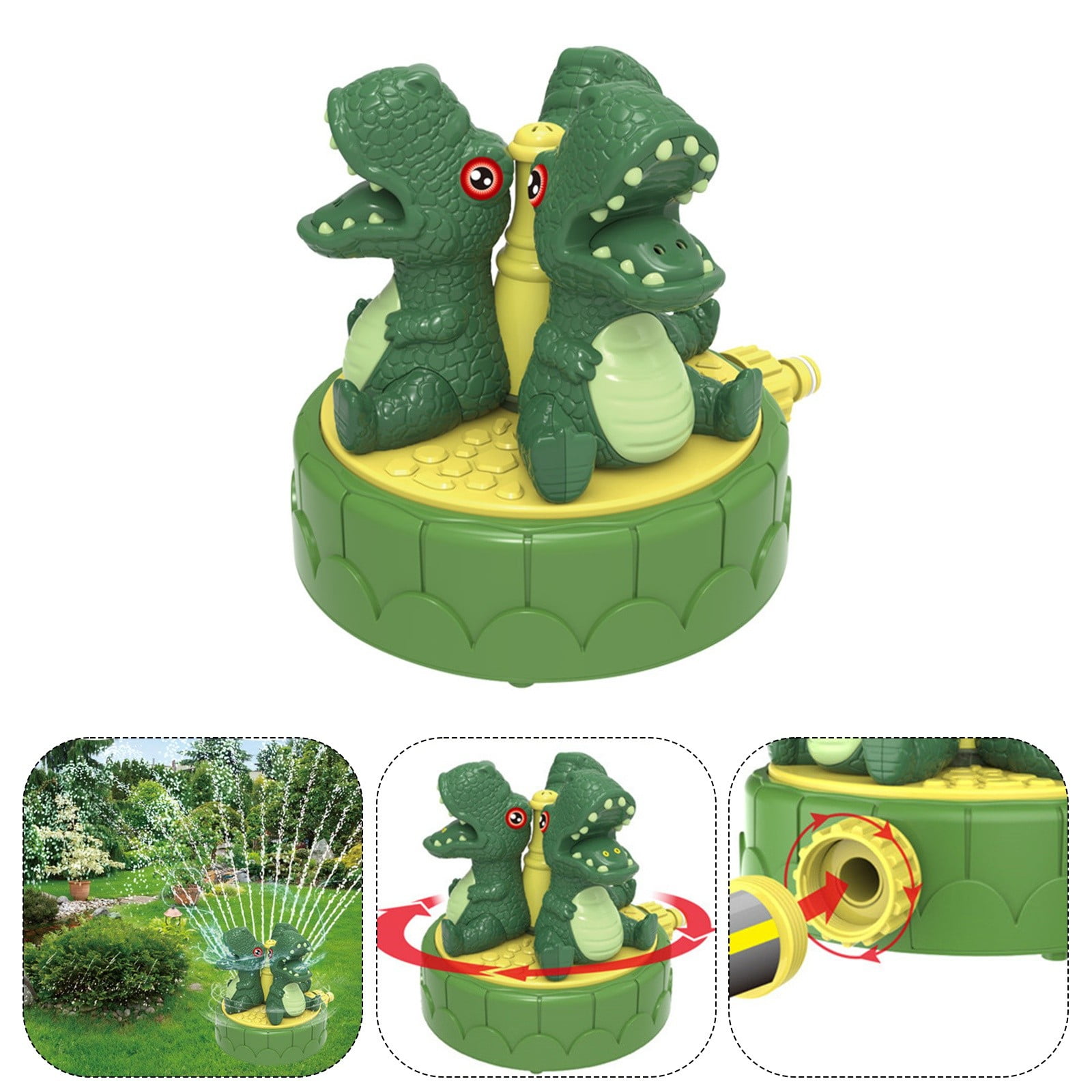 Outdoor Water Sprinkler Toys for Kids Dinosaur Sprinkler with Nozzle ...
