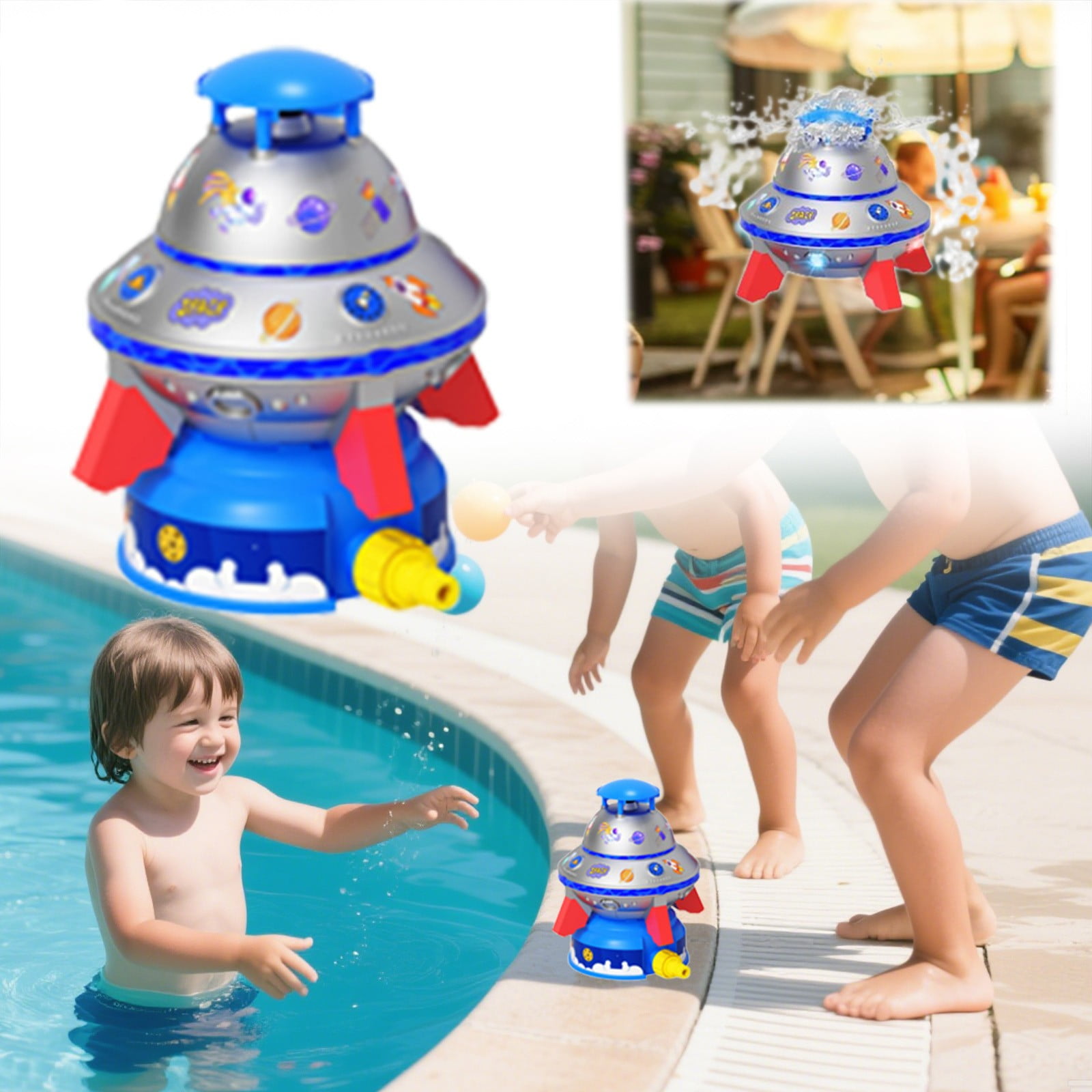 Outdoor Water Toys for Kids and Adults High Pressure ABS Pool Toy Durable Battery Powered for ...