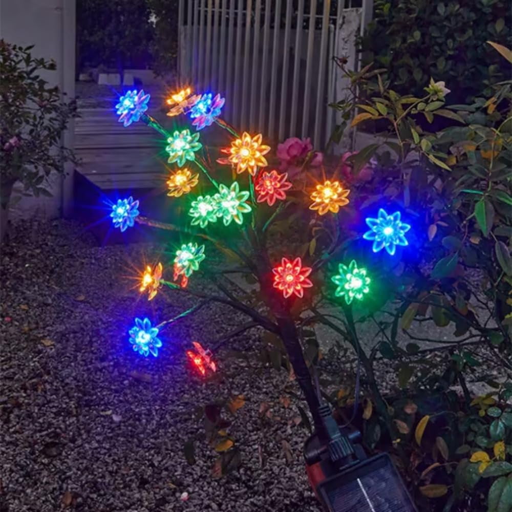 Outdoor Waterproof Cherry Blossom Multicolor Solar Garden Lights ...