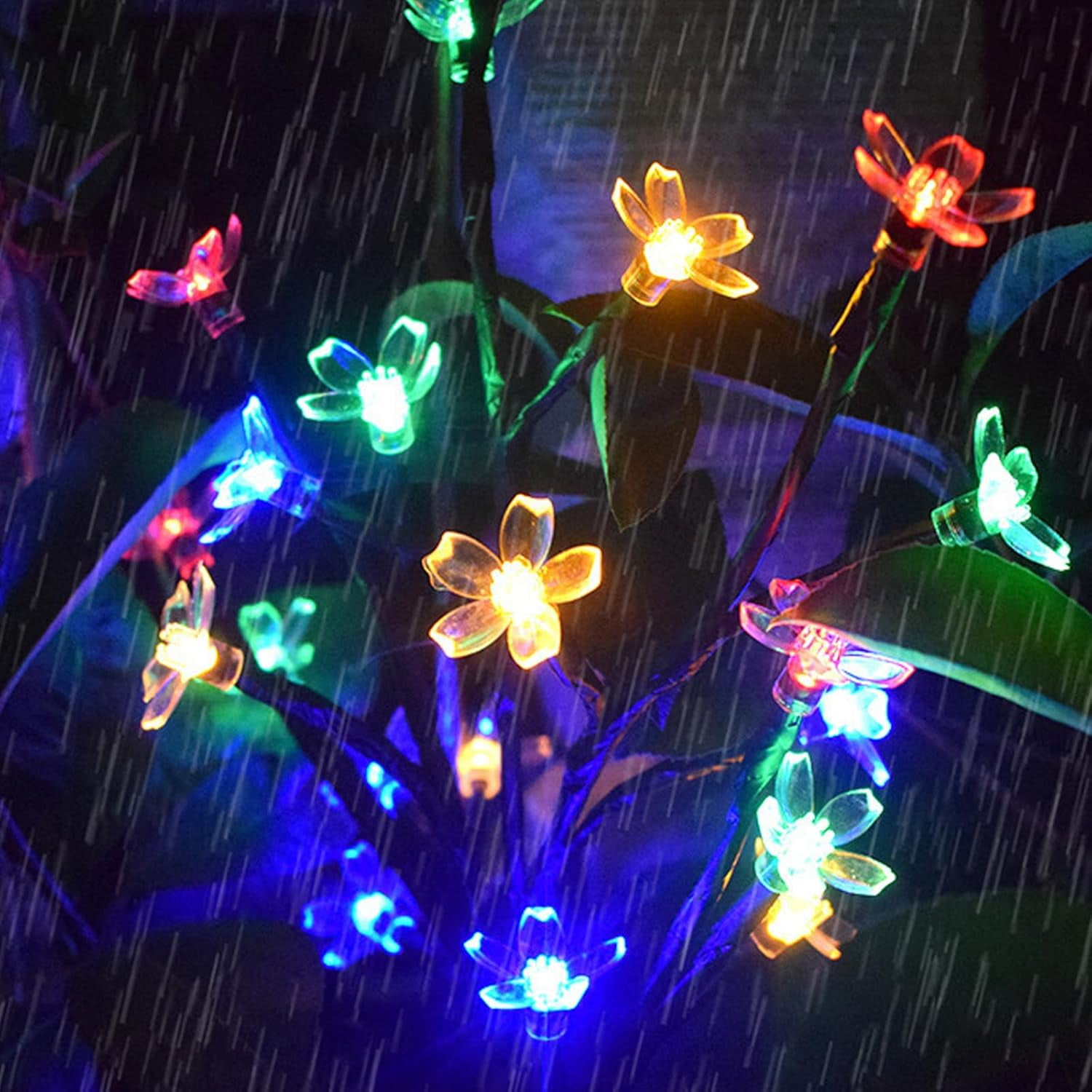 Outdoor Waterproof Cherry Blossom Multicolor Solar Garden Lights,LED ...