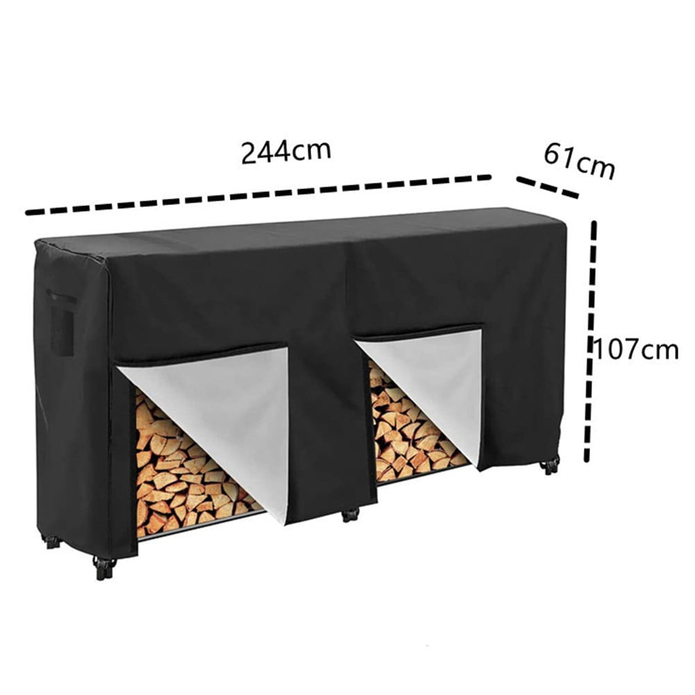 Outdoor Waterproof Firewood Shed Cover 122X61X107Cm Black Oxford Cloth ...